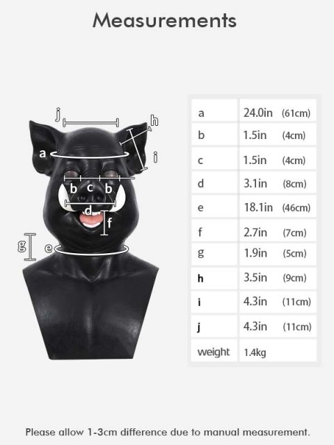 Silicone Black Pig Mask