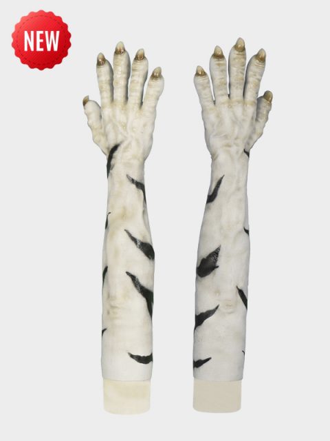 White Realistic Silicone Tiger Gloves - Silicone Masks, Silicone Muscle ...