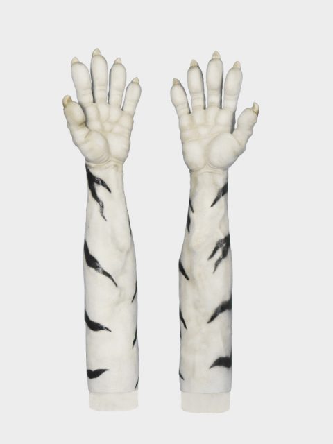White Realistic Silicone Tiger Gloves - Silicone Masks, Silicone Muscle ...