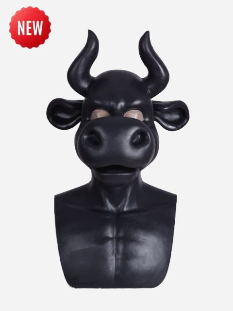 Silicone Black Cow/Bull Muscle Petsuit Set