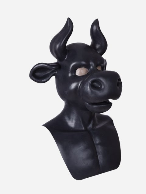 Silicone Black Cow Belly Petsuit Set with Udders Pants