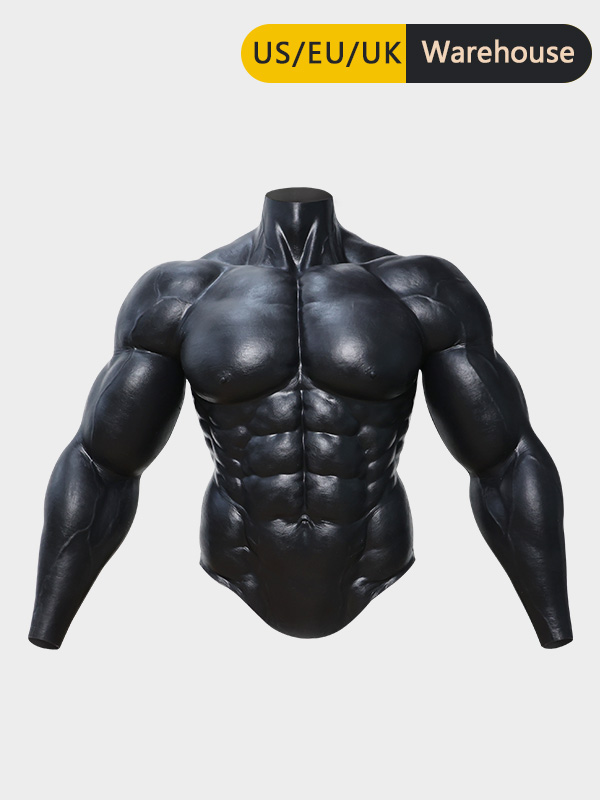 Realistic Muscle Body Suit with Zipper - Regular Size - Silicone Masks ...