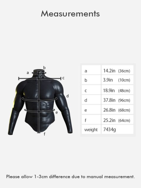 Black Upper Body Muscle Suit With Arms - Silicone Masks, Silicone ...