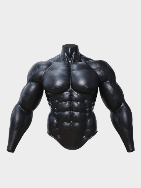 Silicone Black Stallion Muscle Petsuit Set
