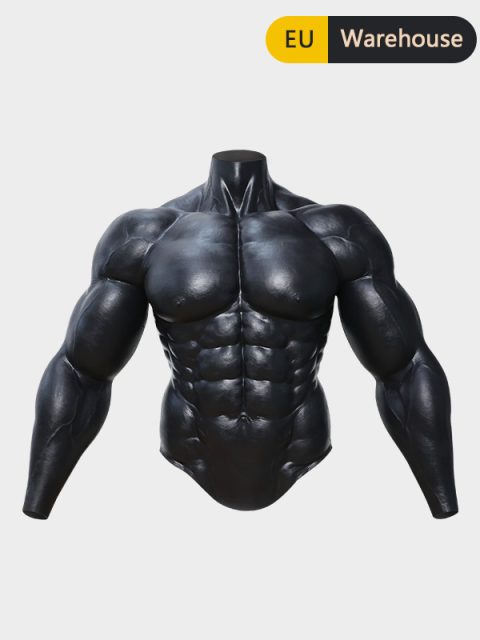 Black Upgraded Upper Body Muscle Suit With Arms - Silicone Masks ...