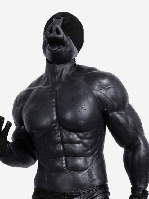 Silicone Black Pig Muzzle Mask