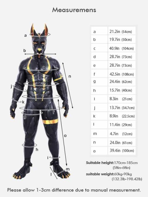 Silicone Anubis Muscle Petsuit Set