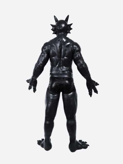 Silicone Black Three-Toed Dragon Muscle Petsuit Set