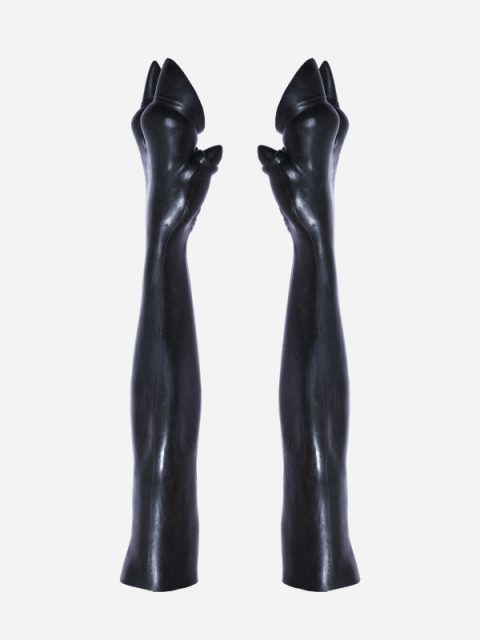 Black Silicone Cow/Bull Hoof Gloves + Hoof Boots - Silicone Masks ...