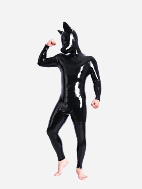 Silicone Long Ears Drone Hood + Neck Entry Silicone Catsuit + Bulging ...
