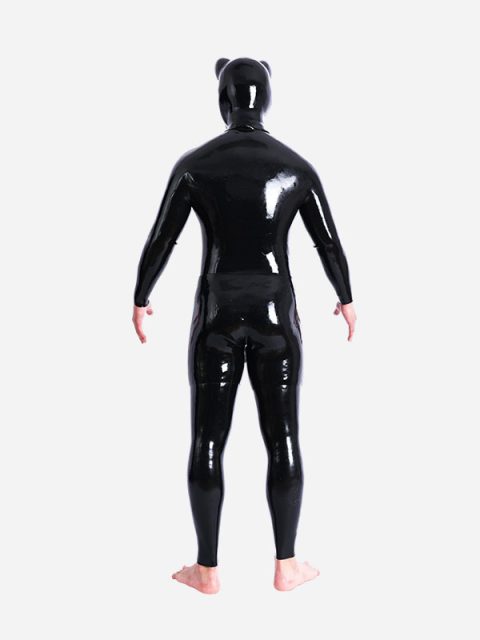 Silicone Short Ears Drone Hood + Neck Entry Silicone Catsuit + Bulging ...