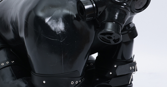 Silicone Full Face Gas Mask-B+Puppy Gimp Suit