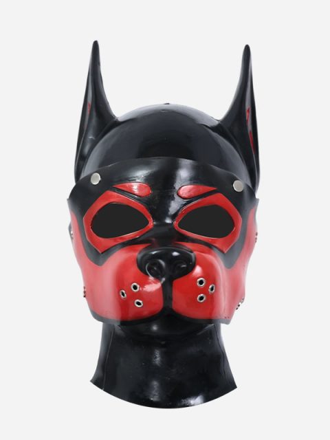 Silicone Muzzle Puppy Hood – Red & Black - Silicone Masks, Silicone ...