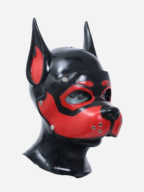 Silicone Muzzle Puppy Hood – Red & Black - Silicone Masks, Silicone ...