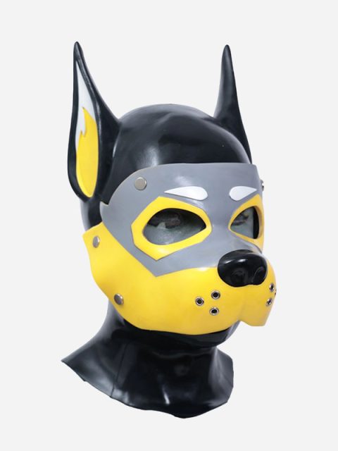 Silicone Muzzle Puppy Hood – Yellow & Grey - Silicone Masks, Silicone ...
