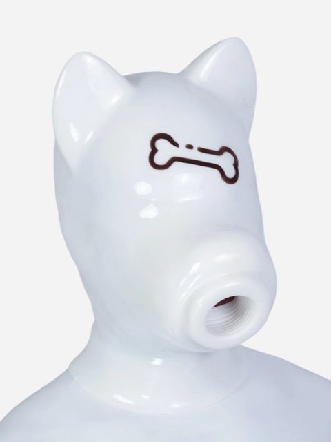 White Silicone Short Ears Drone Hood – Bone - Silicone Masks, Silicone ...