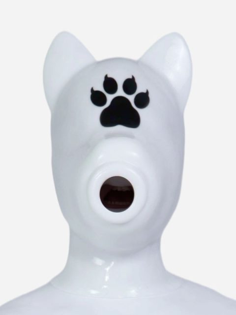 White Silicone Short Ears Drone Hood – Paw - Silicone Masks, Silicone ...
