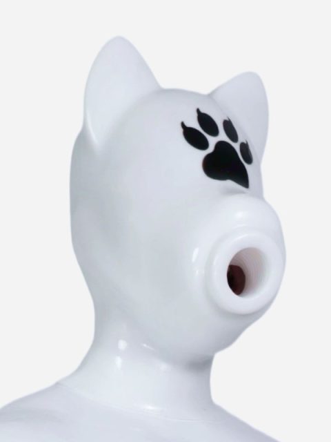 White Silicone Short Ears Drone Hood – Paw - Silicone Masks, Silicone ...