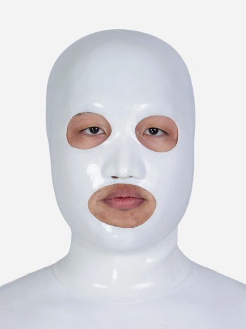 White Three-Hole Silicone Hood - Silicone Masks, Silicone Muscle-Smitizen
