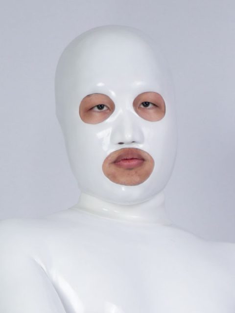 White Three-Hole Silicone Hood - Silicone Masks, Silicone Muscle-Smitizen