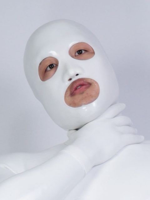 White Three-Hole Silicone Hood - Silicone Masks, Silicone Muscle-Smitizen