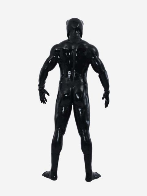 Black Glossy Silicone Short Ears Drone Muscle Petsuit Set – Green Heart ...